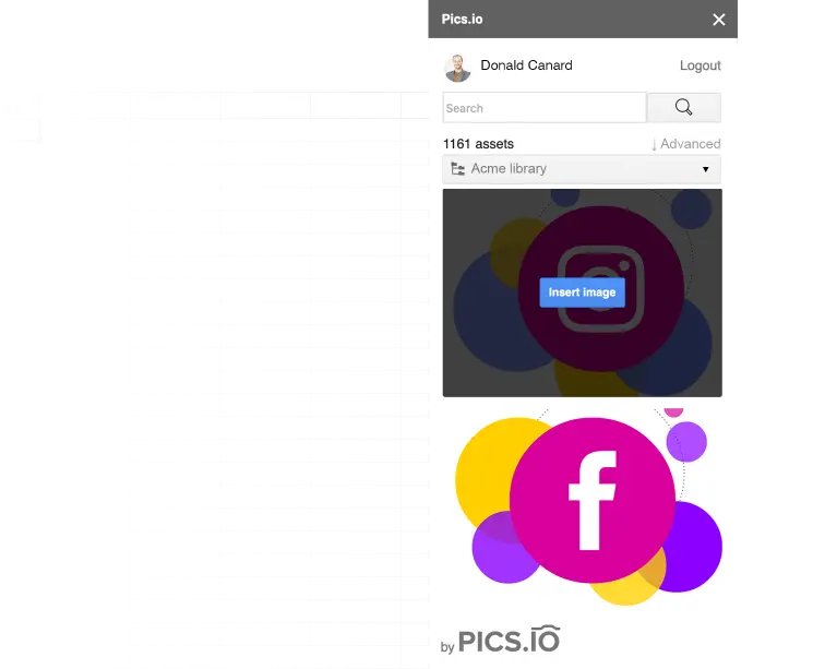 Mit dem DAM-Add-on Pics.io Bilder aus Ihrer Bibliothek zu Google Sheets ...
