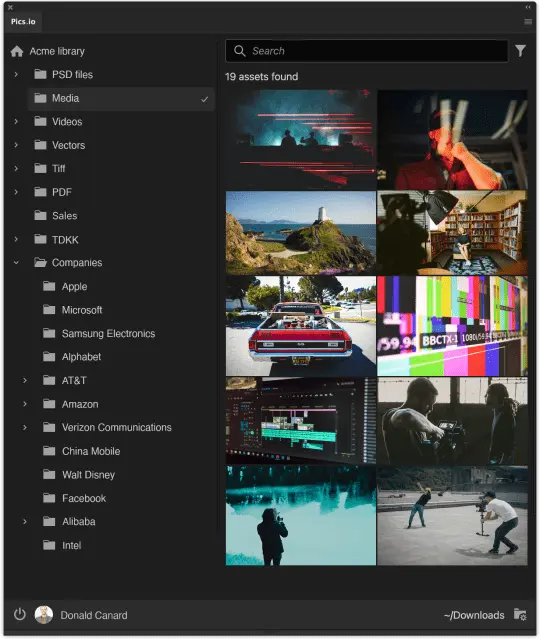 Digital Asset Management (DAM) integriert mit Adobe Premiere Pro - Pics.io