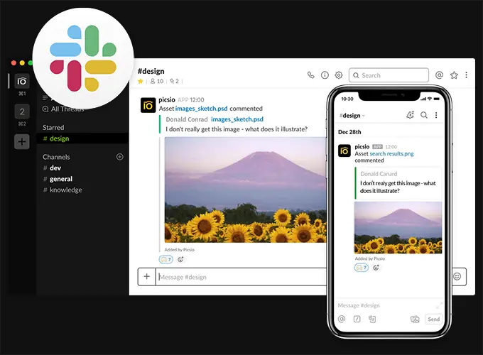 Digital Asset Management (DAM) Integrated with Slack - Pics.io